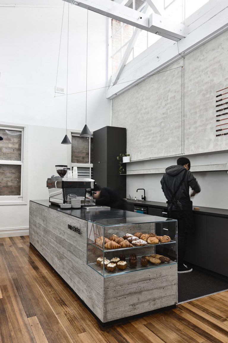 "Monolithic" concrete bar features in tiny coffee shop from Pierce ...