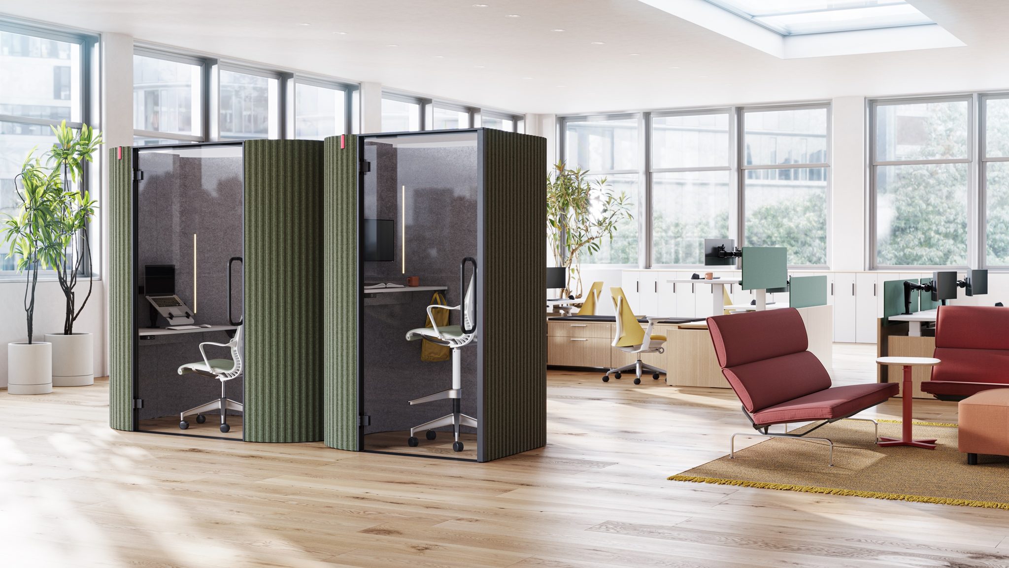 Bay Work Pod by Herman Miller offers inclusive nooks for focus and ...